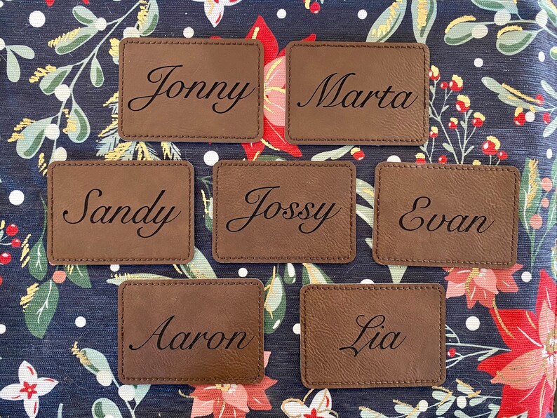 Iron-on Leather Patches for Christmas Stockings Custom Personalized ...