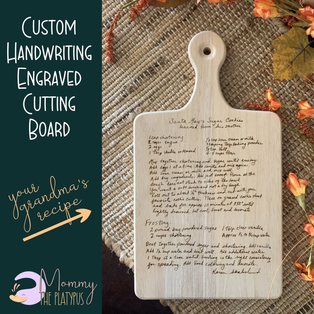 Custom Handwritten Recipe Cutting Board Kitchen Decor Sentimental ...