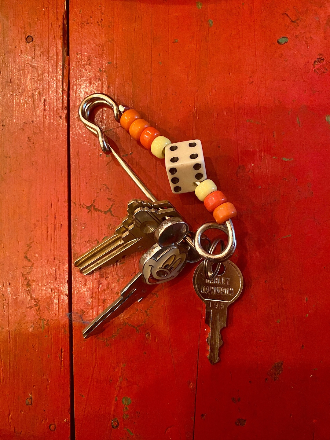 Vintage Dice Keychain 50's Bakelite Dice Large WW2 Era Safety Pin - Etsy