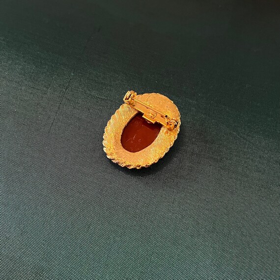 Vintage Cameo brooch - Red brooch - gold frame (8g) -… - Gem