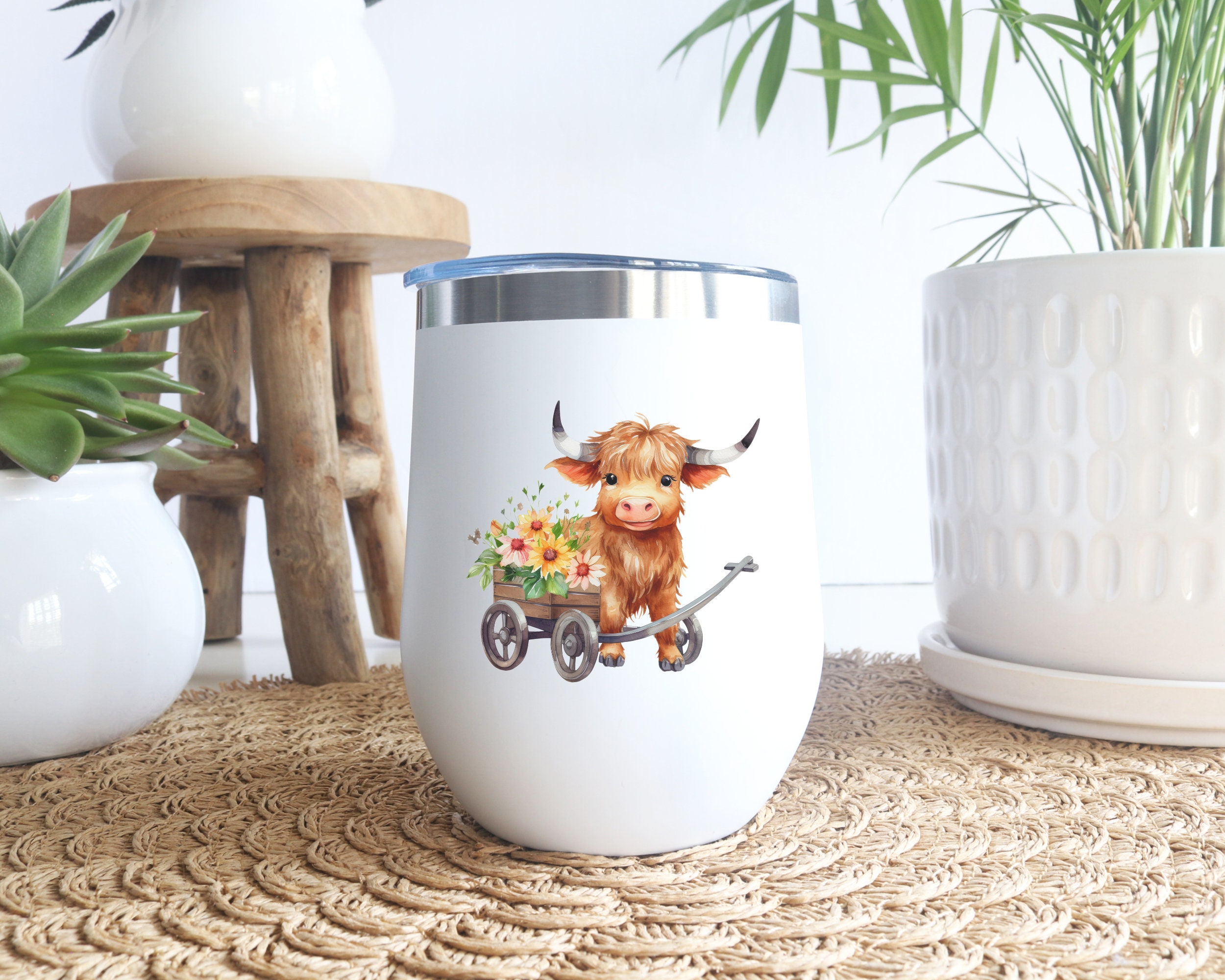 Highland Cow Themed Tumbler, Cow Tumbler, Highland Cow Gift, Cow Gift ...