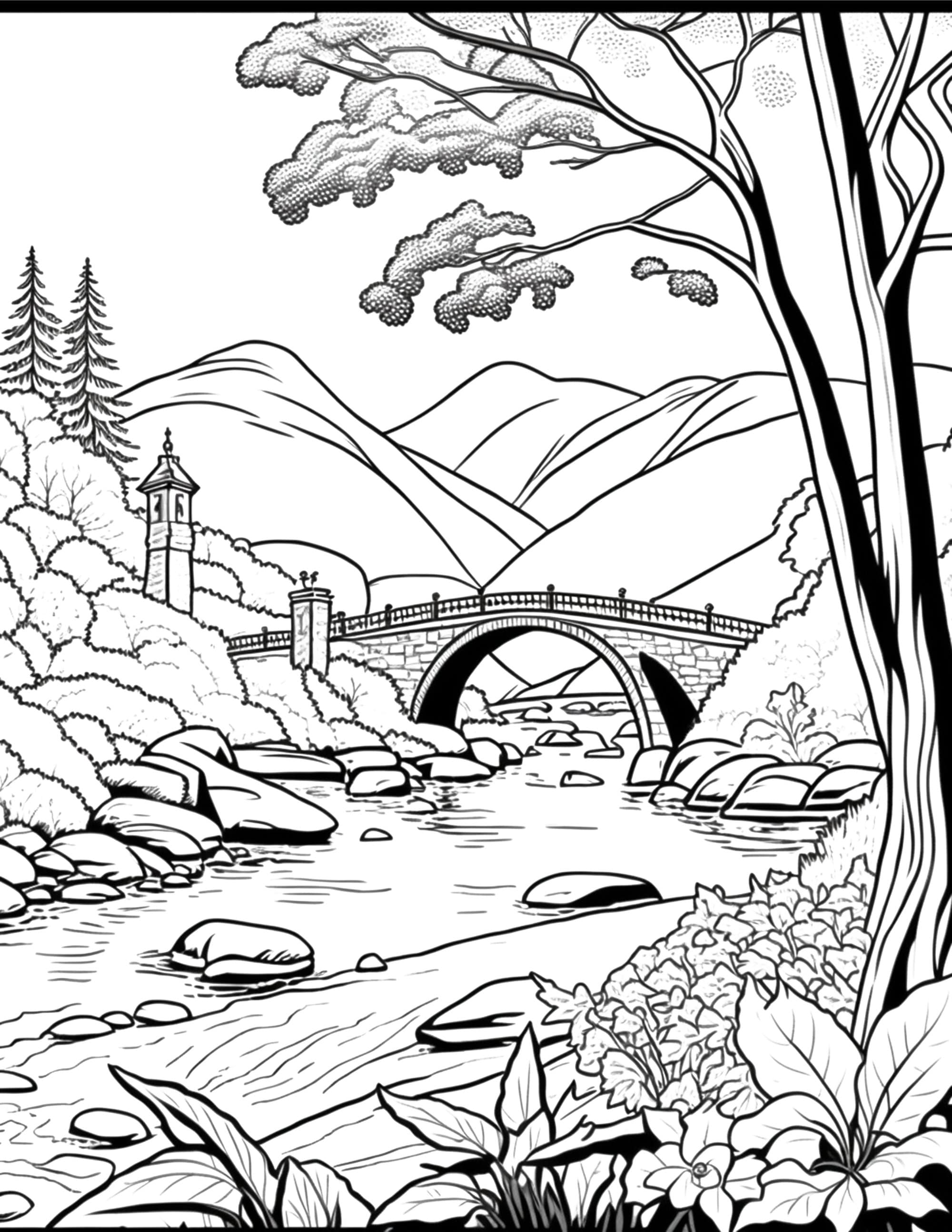 Forrest Themed Coloring Pages, Digital Download Coloring Pages, Adult ...