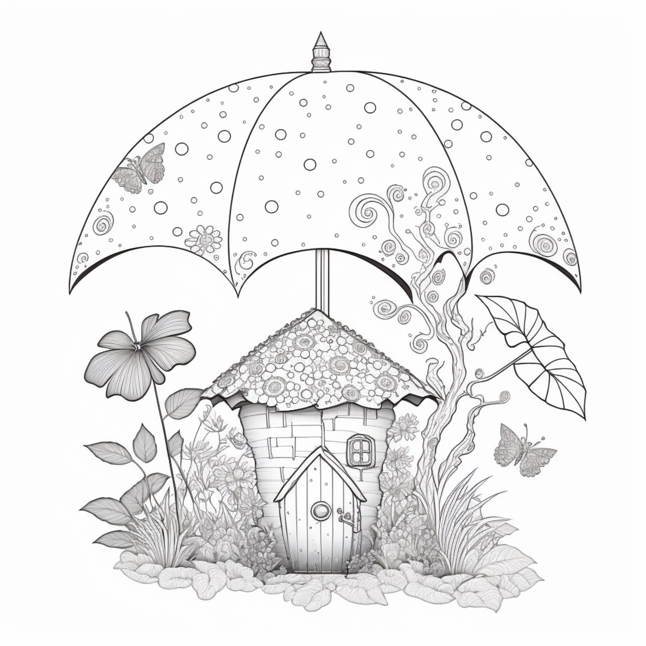 Fairy House Coloring Pages Digital Download Bundle - Etsy