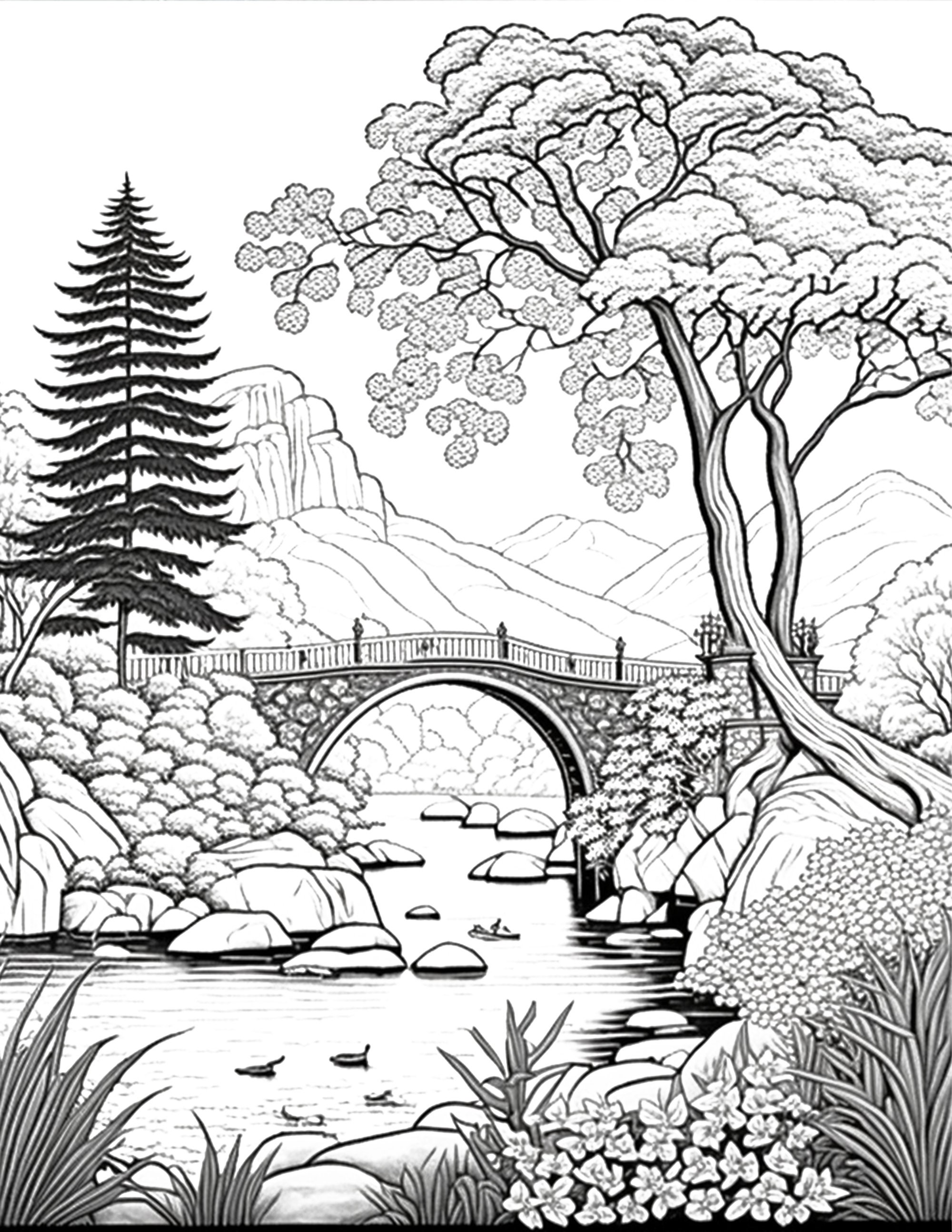 Forrest Themed Coloring Pages, Digital Download Coloring Pages, Adult ...
