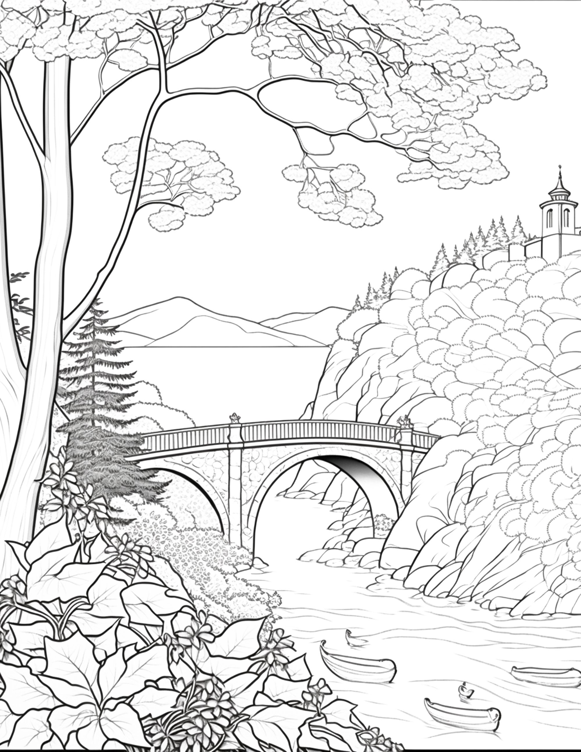 Forrest Themed Coloring Pages, Digital Download Coloring Pages, Adult ...