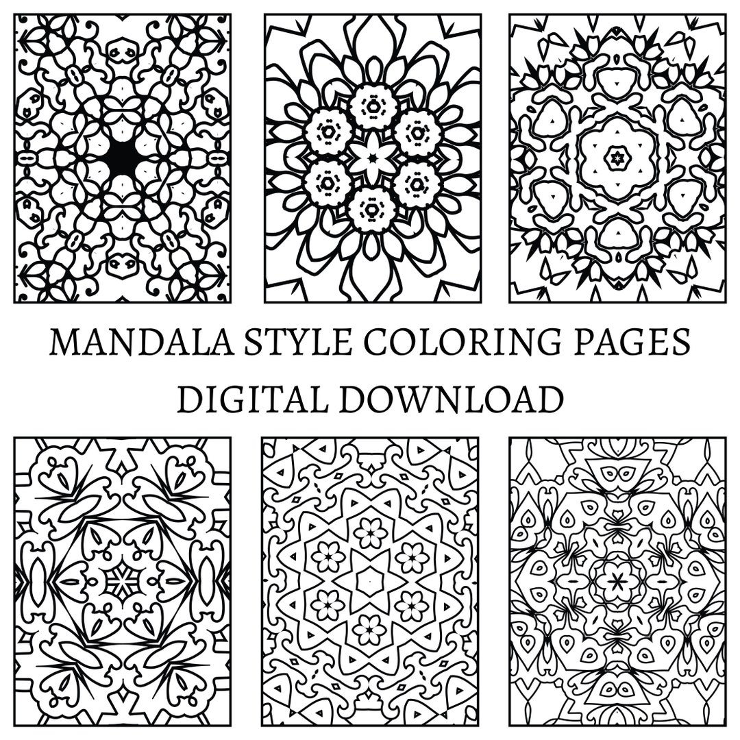 50 Mandala Style Coloring Pages, Downloadable Coloring Pages, Adult ...