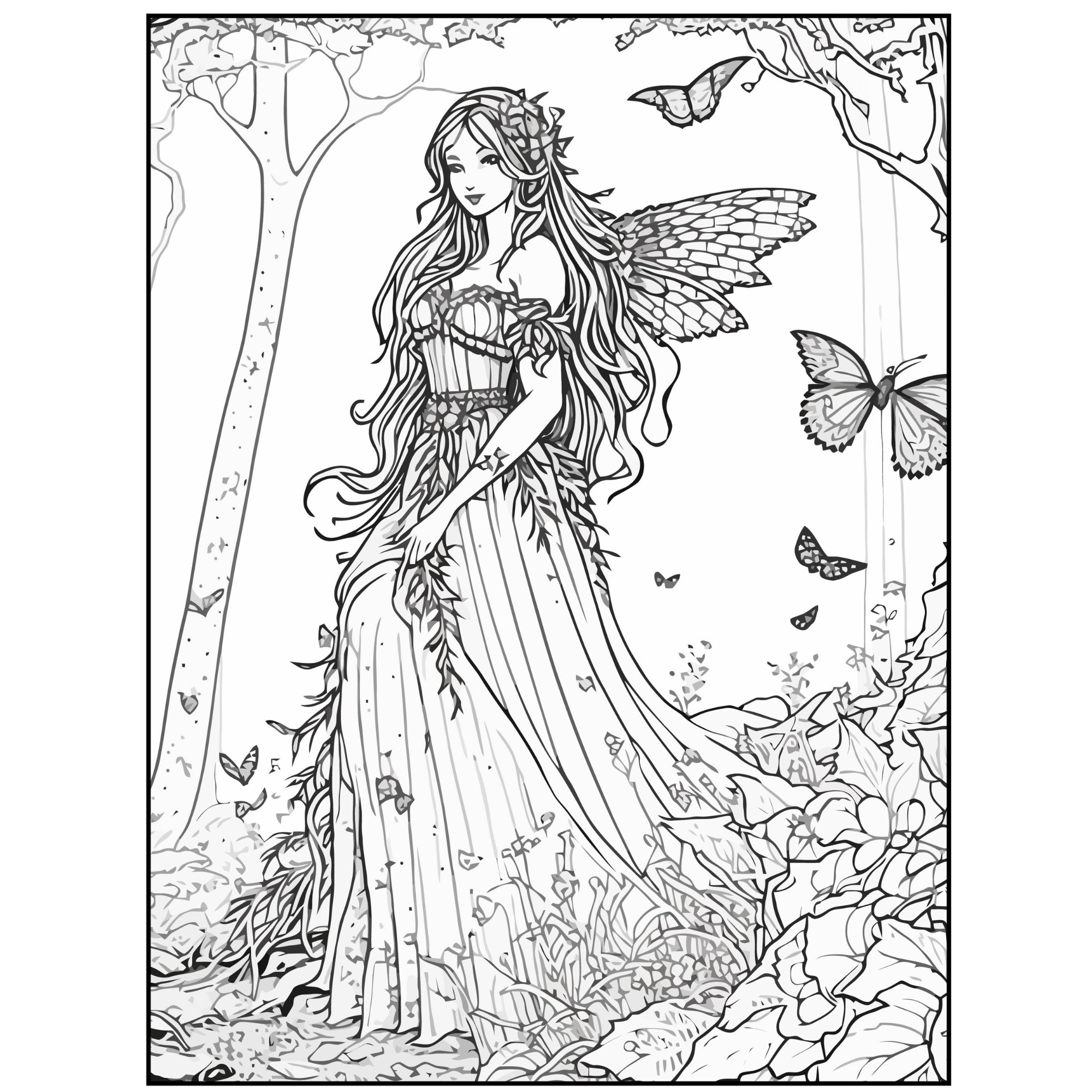 Fantasy Fairy Coloring Pages Digital Download Bundle - Etsy