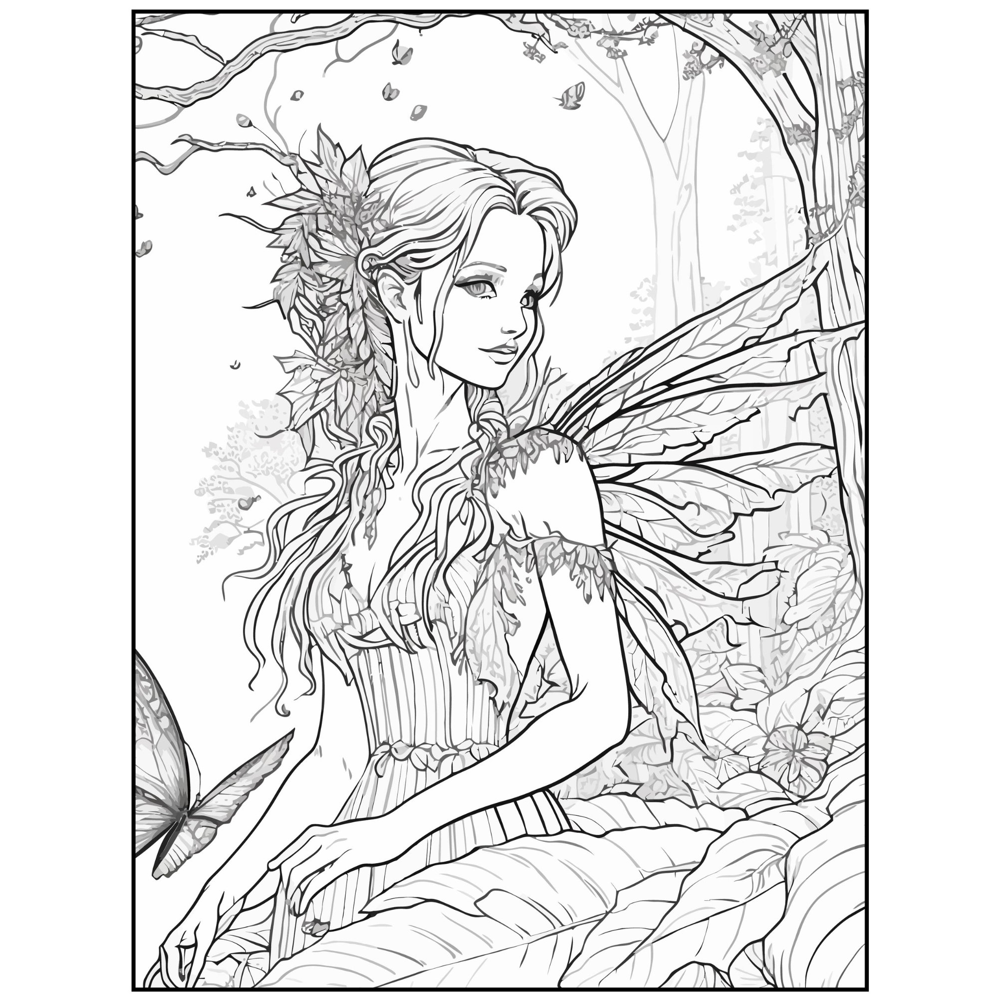Fantasy Fairy Coloring Pages Digital Download Bundle - Etsy