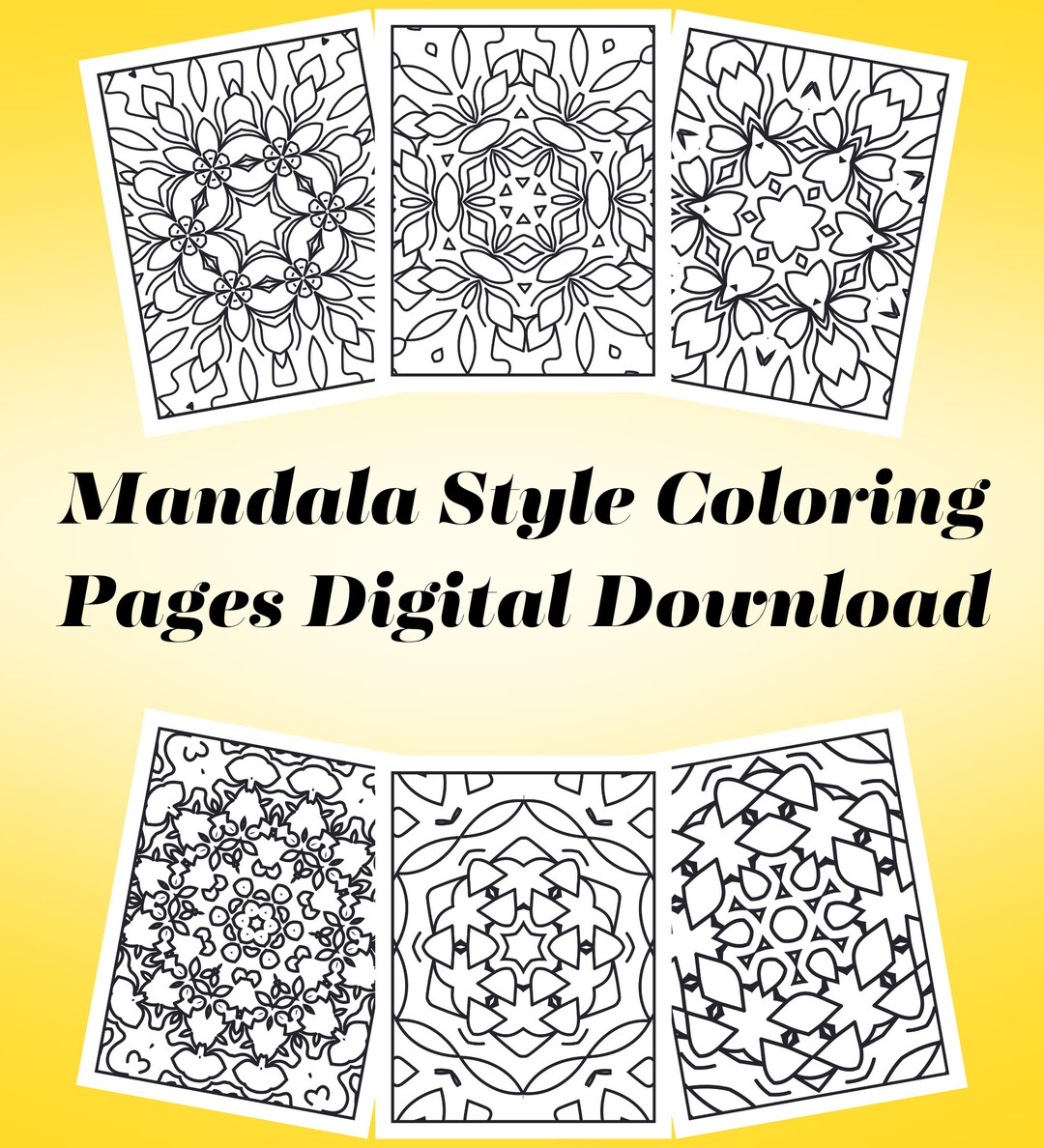 50 Mandala Style Coloring Pages, Adult Printable Coloring Pages ...