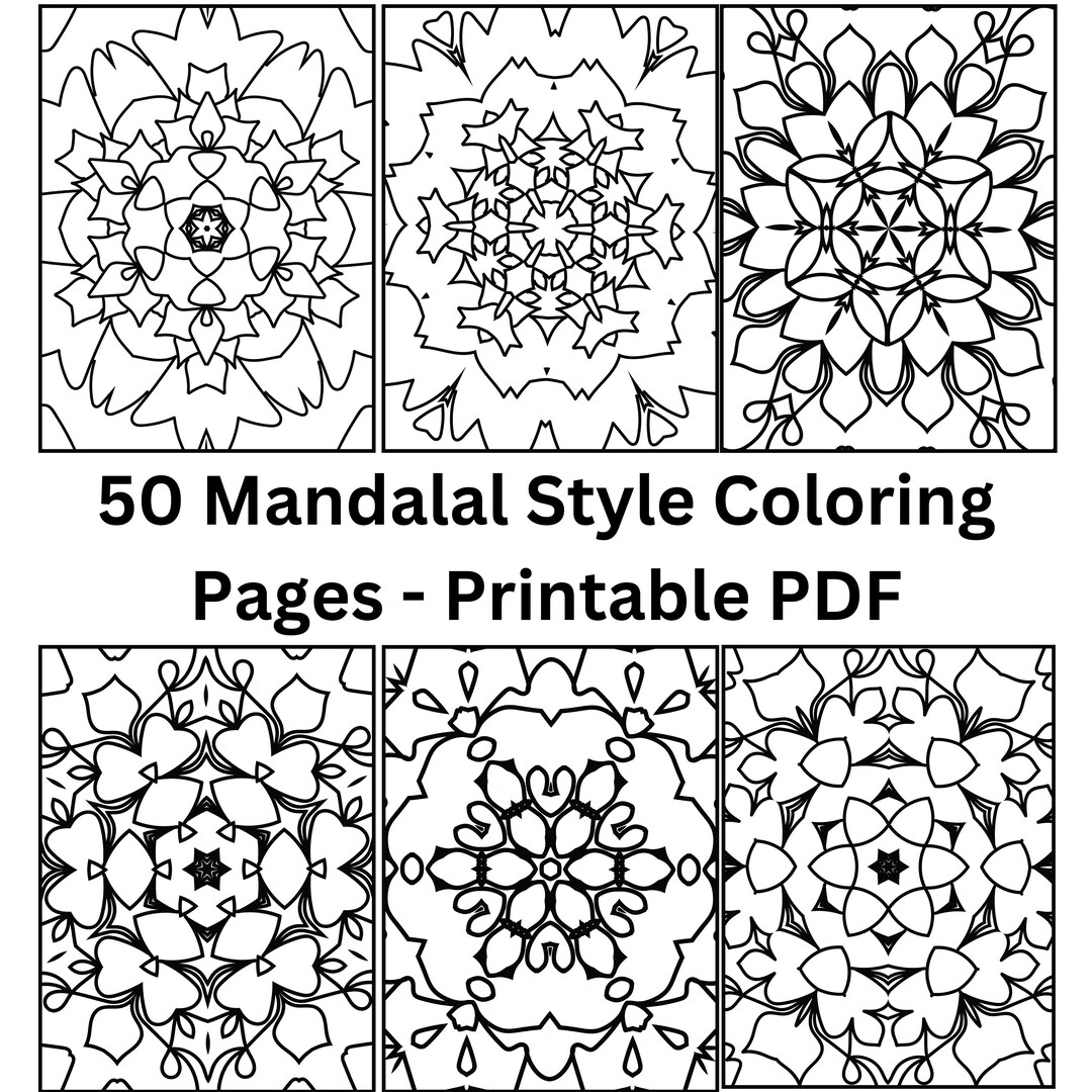 Mandala Style Coloring Pages Bundle, Coloring Pages, Digital Download ...