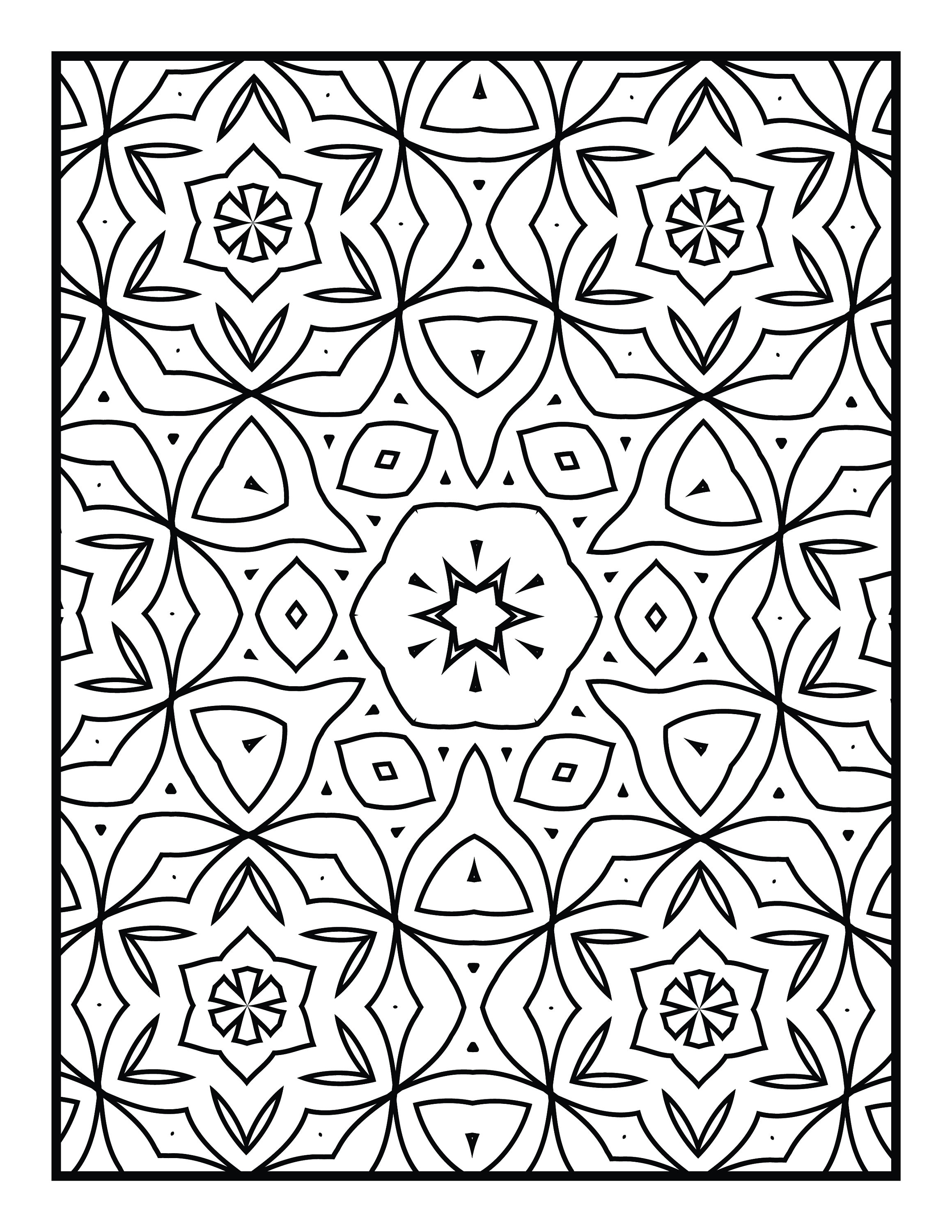 50 Mandala Style Coloring Pages Bundle, Adult Digital Download Coloring ...