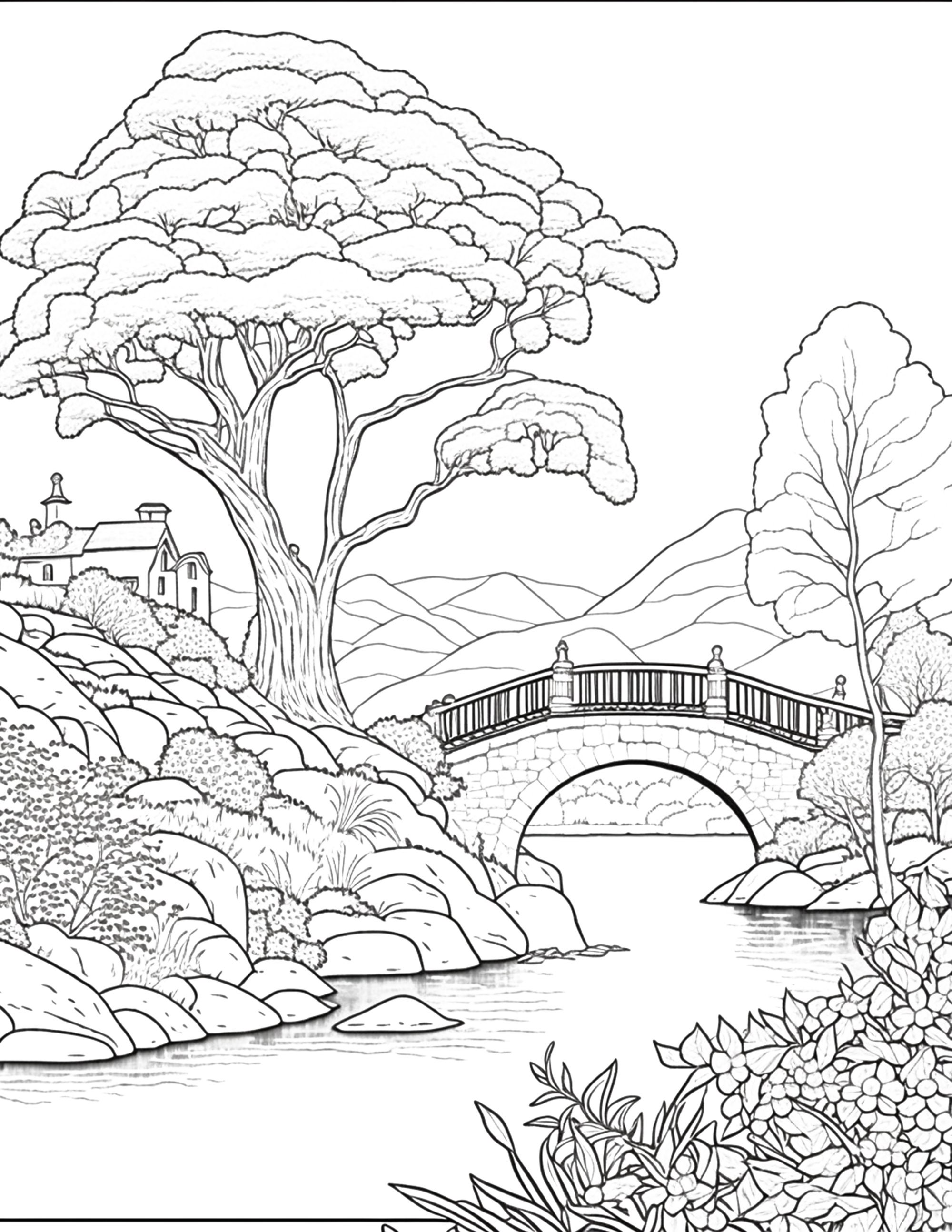 Forrest Themed Coloring Pages, Digital Download Coloring Pages, Adult ...