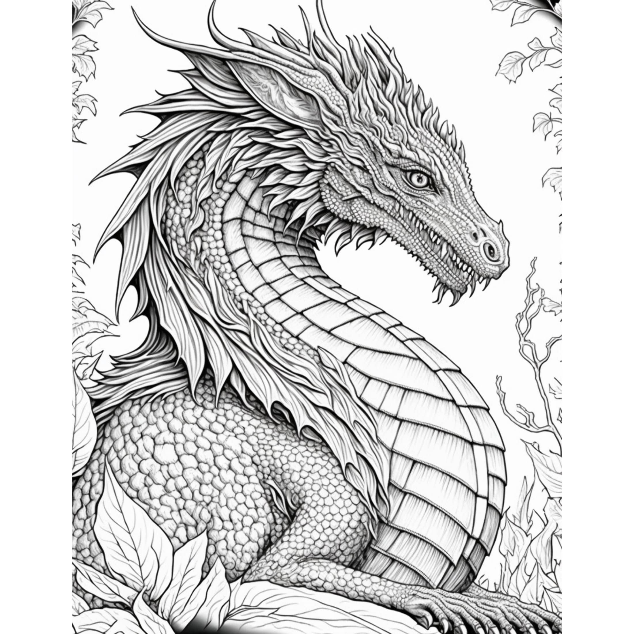 Dragon Digital Download Coloring Pages, Coloring Pages, Digital ...