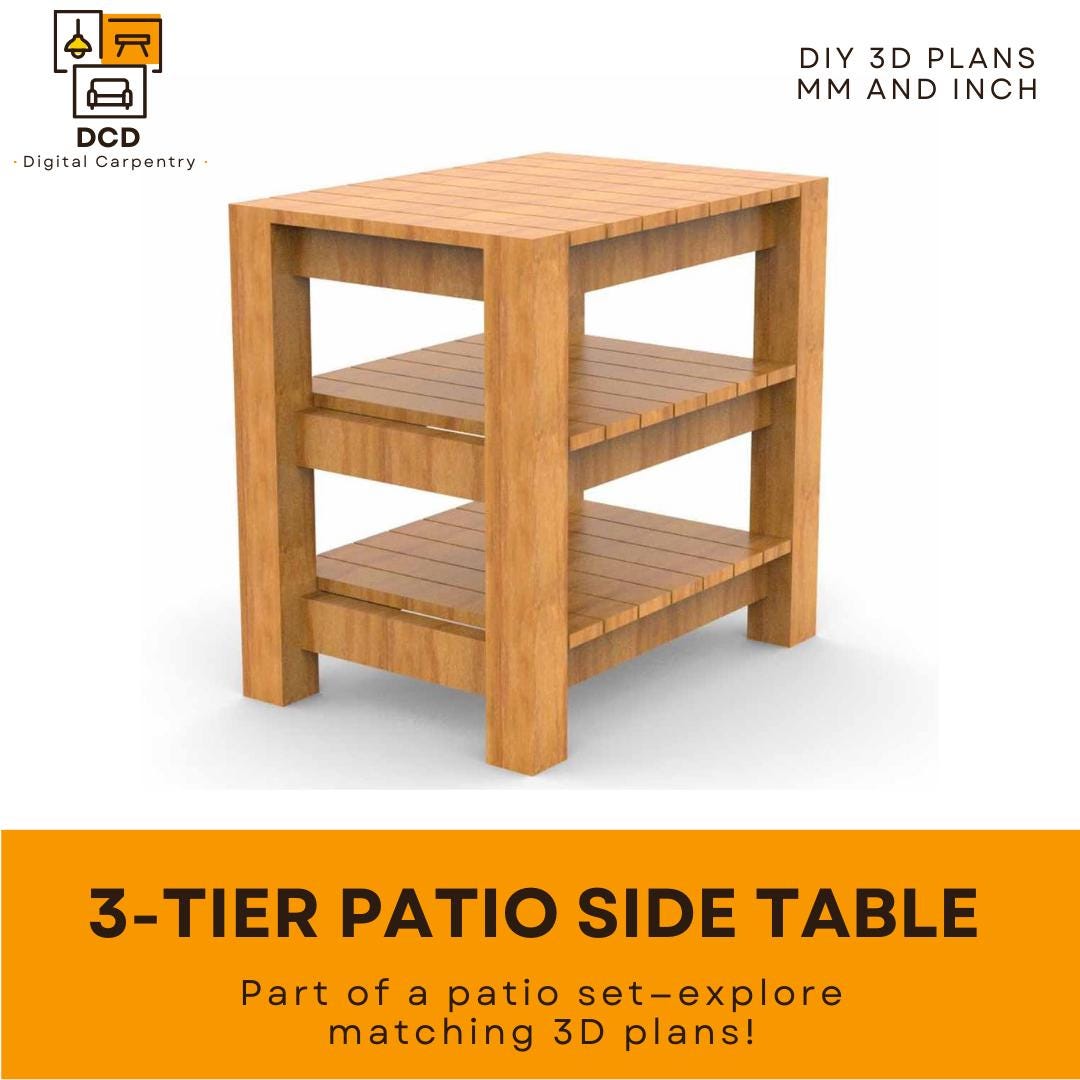 Patio Furniture Sofa Set- 3 Tire Side Table DIY Plan | Digital Download ...