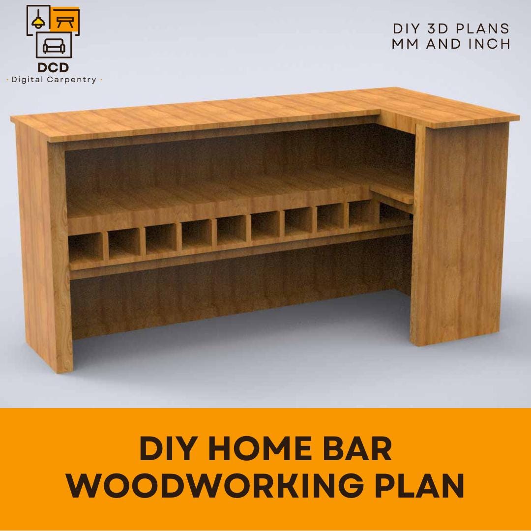 Home Bar Woodworking DIY Plan | Digital Download - Etsy