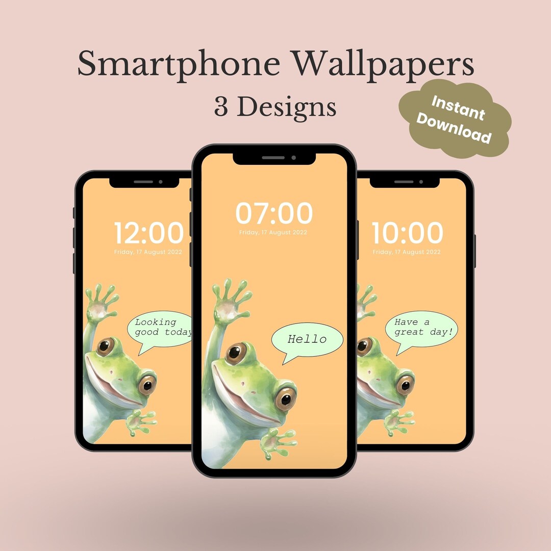 Smartphone Wallpaper Funny Frog Set of 3 Background Screensaver Bundle ...