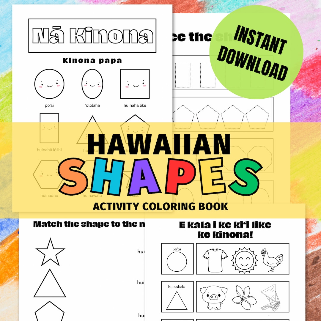 Learn Shapes in Hawaiian (Nā Kinona), Digital Print/download, English ...
