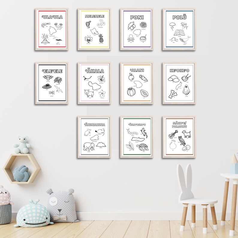 Hawaiian Printable Colors (waihoʻoluʻu) With Color by Numbers Pages ...