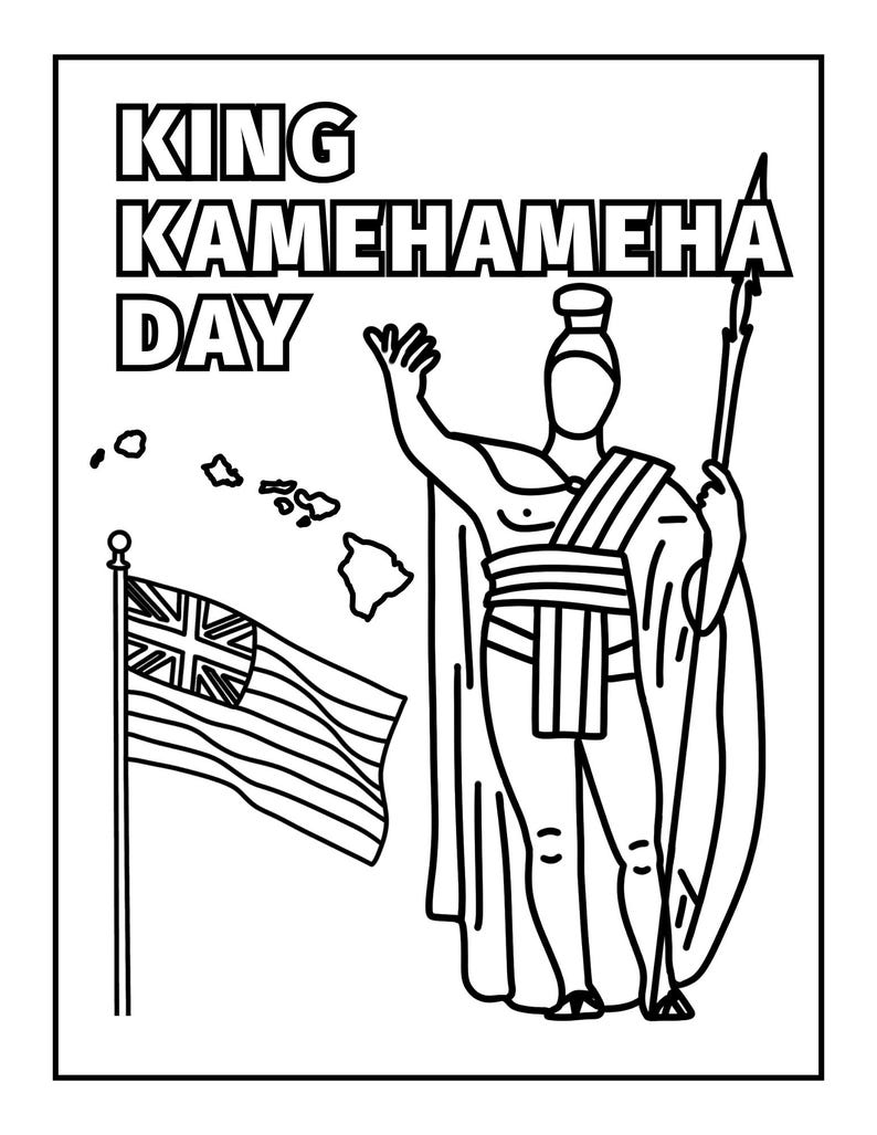 King Kamehameha Day Coloring Page – Printable Hawaiian History Activity ...