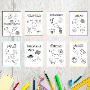 Hawaiian Printable Colors (waihoʻoluʻu) With Color by Numbers Pages ...