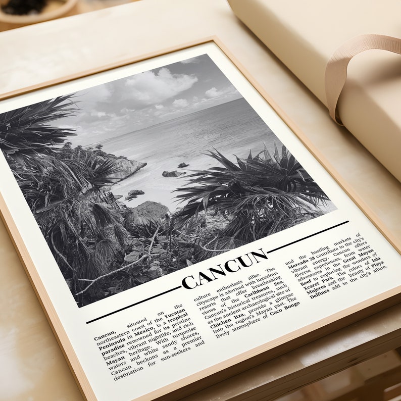 Cancun Black and White Poster, Cancun Print, Cancun Wall Art, Cancun ...
