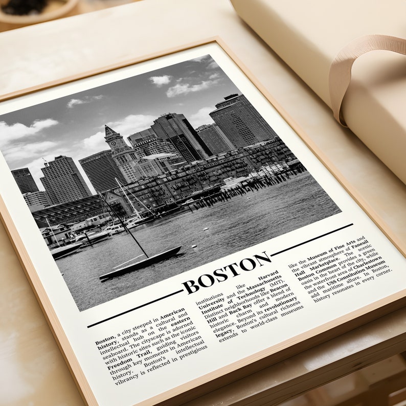 Boston Black and White Poster, Boston Print, Boston Wall Art, Boston ...