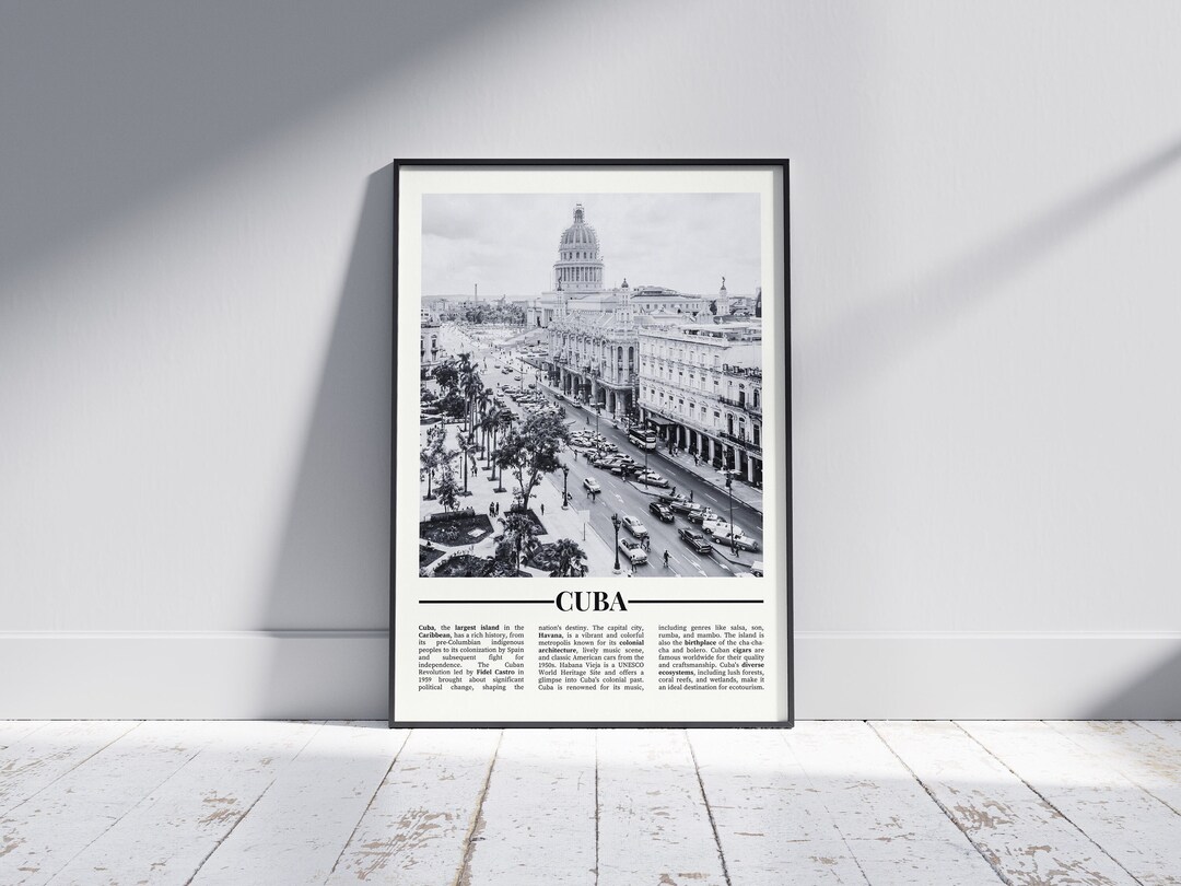 Kuba Schwarzweiß Poster, Kuba Print, Kuba Wandkunst, Kuba Geschenk ...