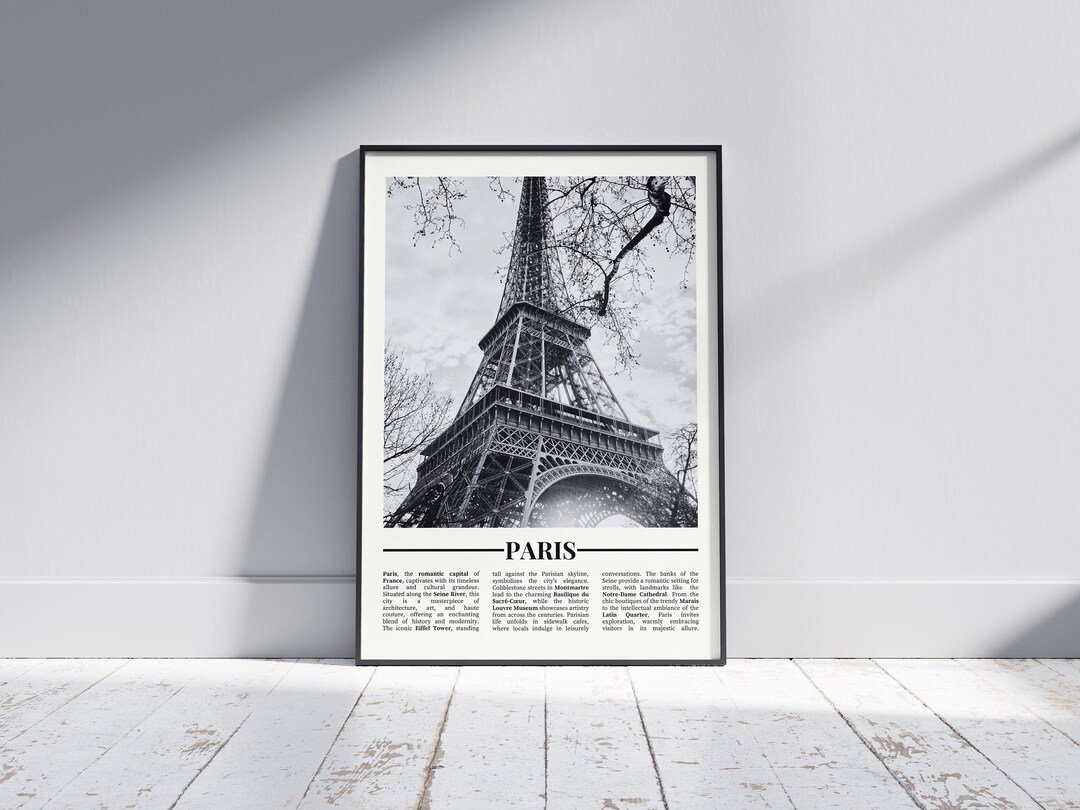 Paris Black and White Poster, Paris Print, Paris Wall Art, Paris Gift ...