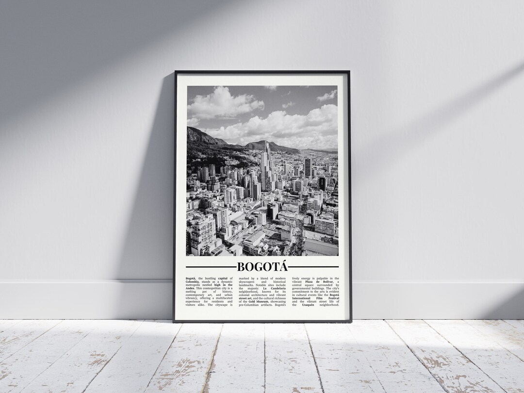 Bogotá Black and White Poster, Bogotá Print, Bogotá Wall Art, Bogotá ...