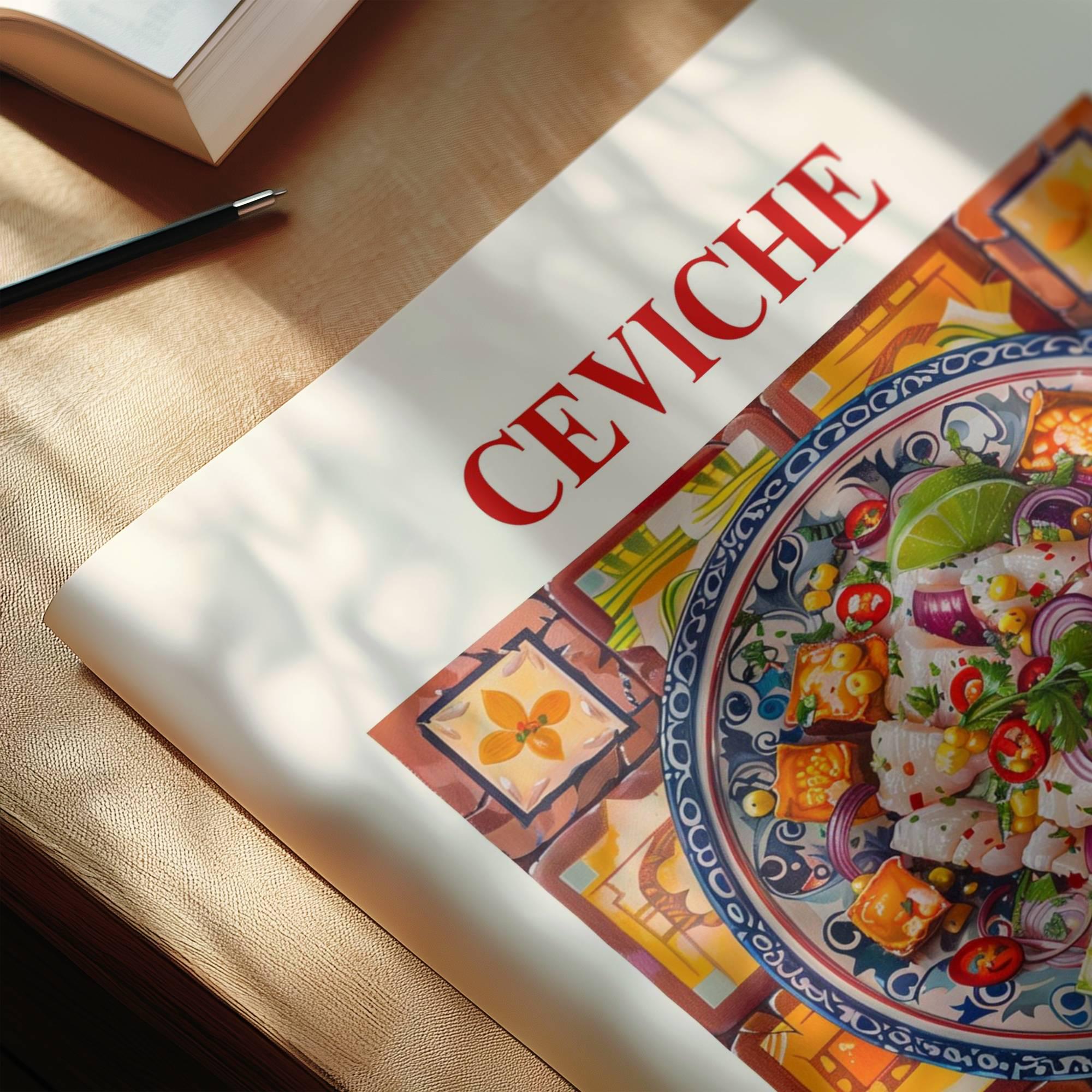 Ceviche Poster, Traditional Peruvian Food Wall Art, Kitchen & Café ...