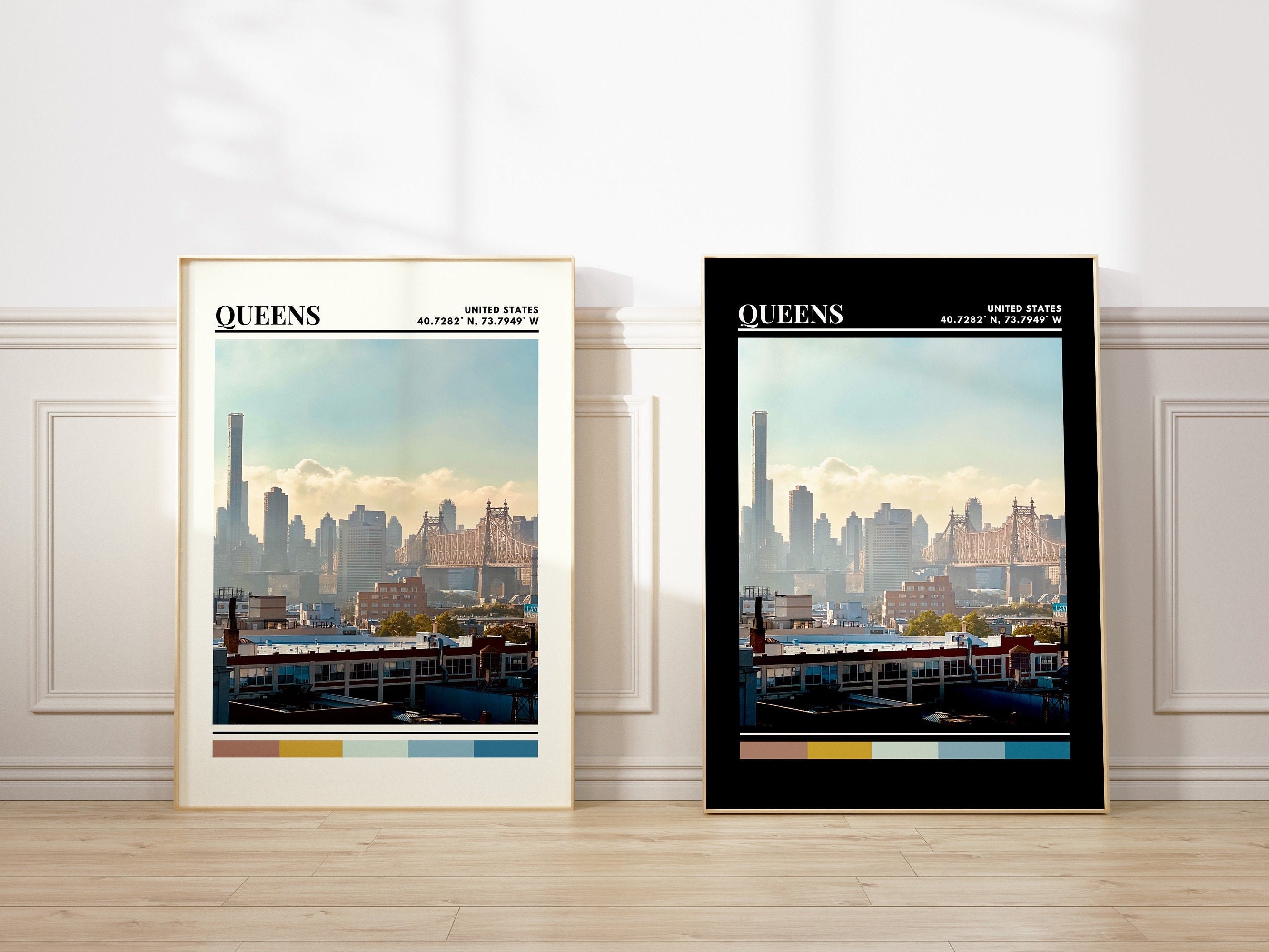 Queens Poster Queens Print Queens Art Queens Travel Poster - Etsy