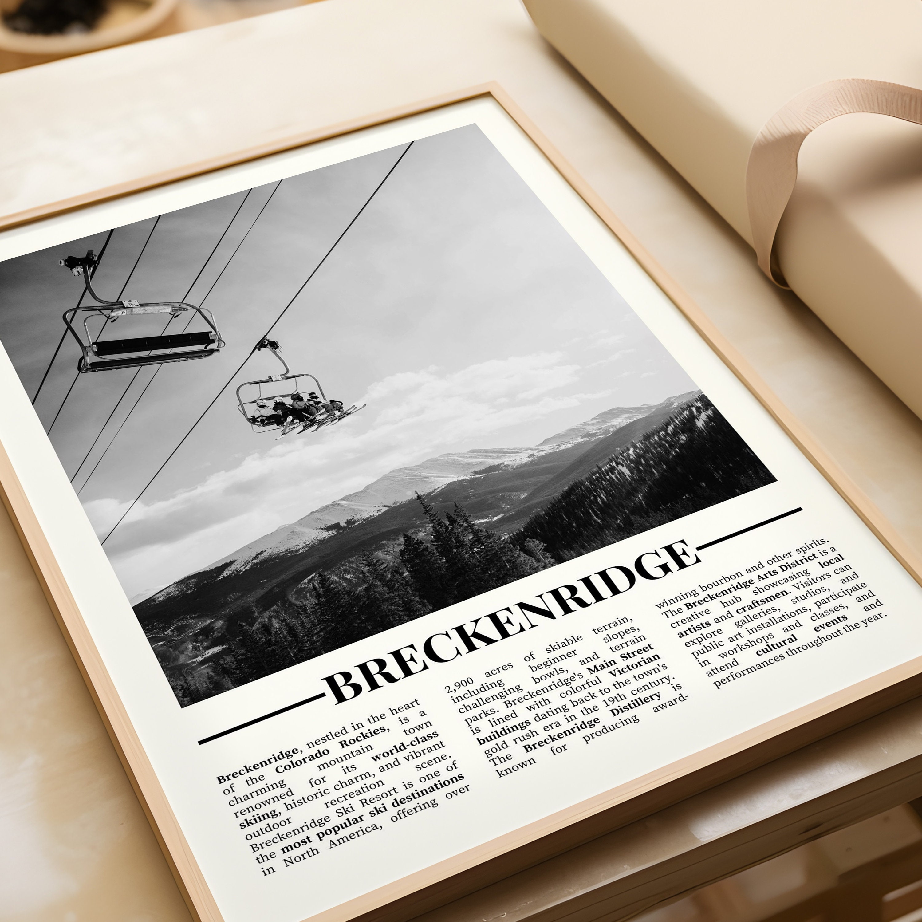 Breckenridge Black and White Poster, Breckenridge Print, Breckenridge ...