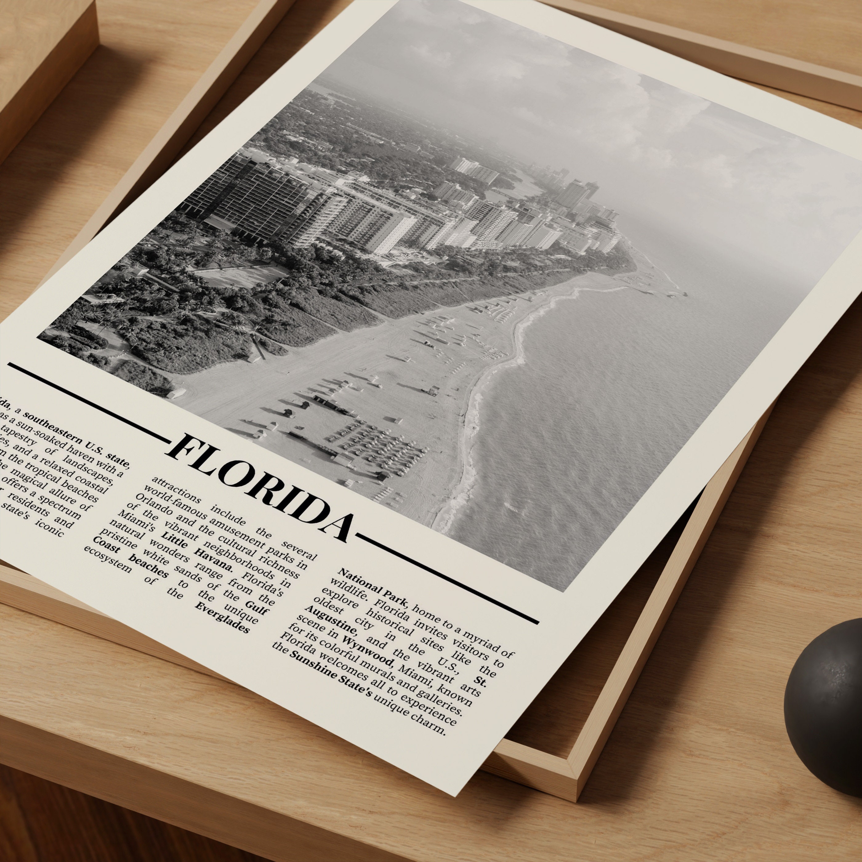Florida Black and White Poster, Florida Print, Florida Wall Art ...