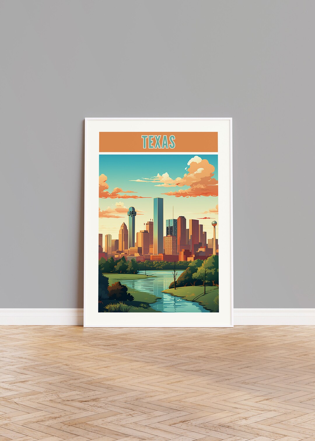 Texas Travel Poster, Texas Print, Texas Wall Art, Texas Artwork, Texas ...