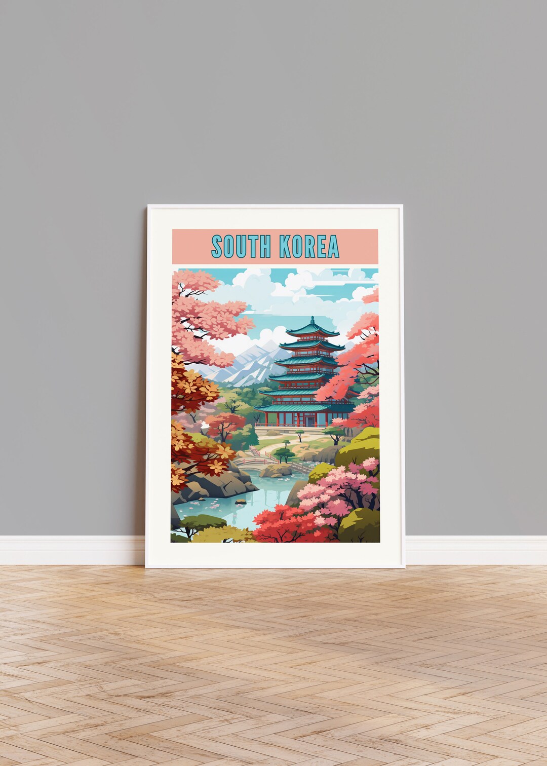 South Korea Travel Poster, South Korea Print, South Korea Wall Art ...