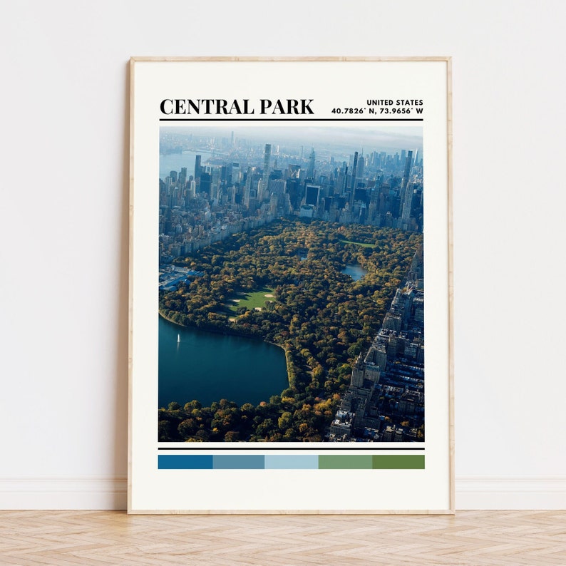 Central Park Poster Central Park Print Central Park Art - Etsy