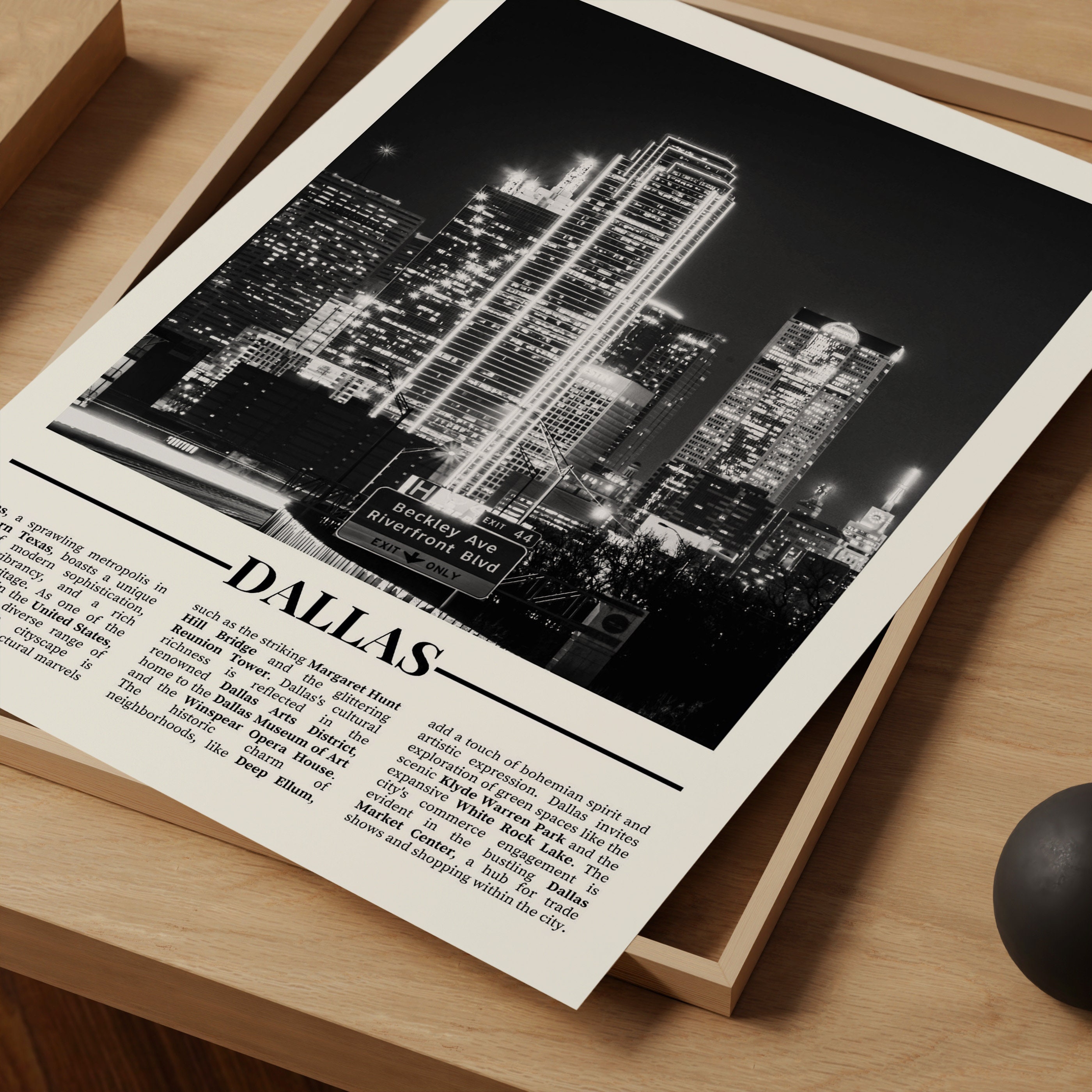 Dallas Black and White Poster, Dallas Print, Dallas Wall Art, Dallas ...