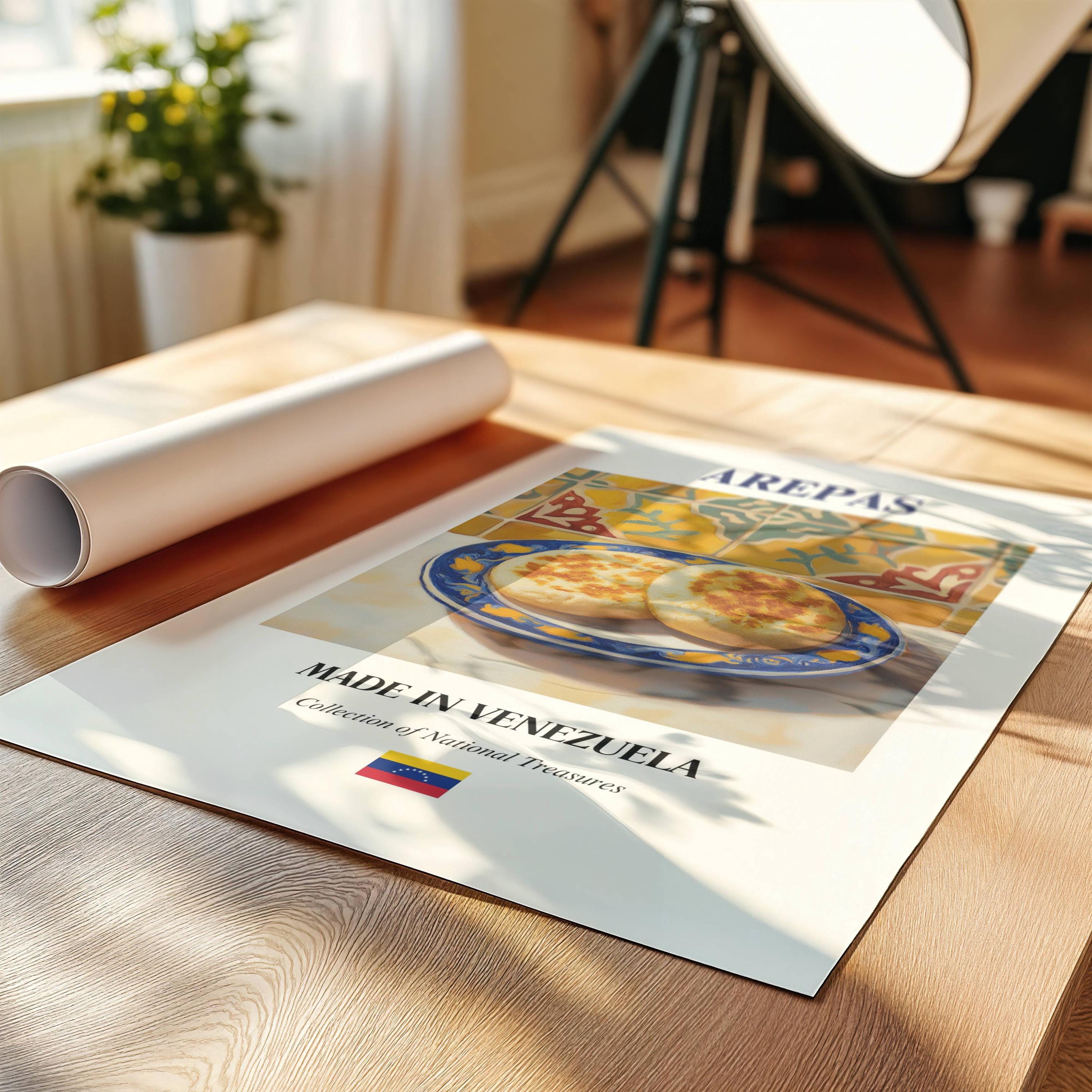 Arepas Poster, Traditional Venezuelan Food Wall Art, Kitchen & Café ...