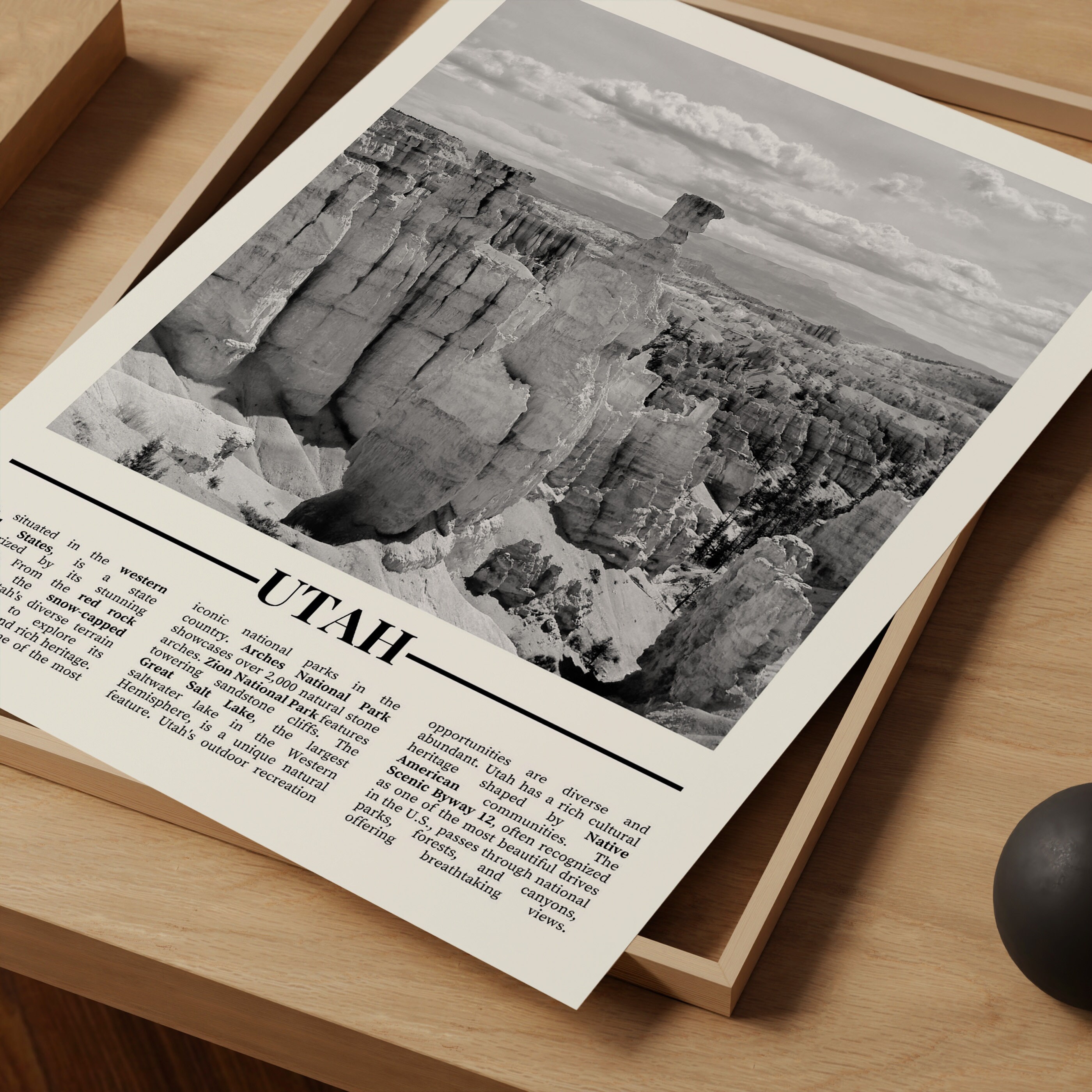 Utah Black and White Poster, Utah Print, Utah Wall Art, Utah Gift, Utah ...