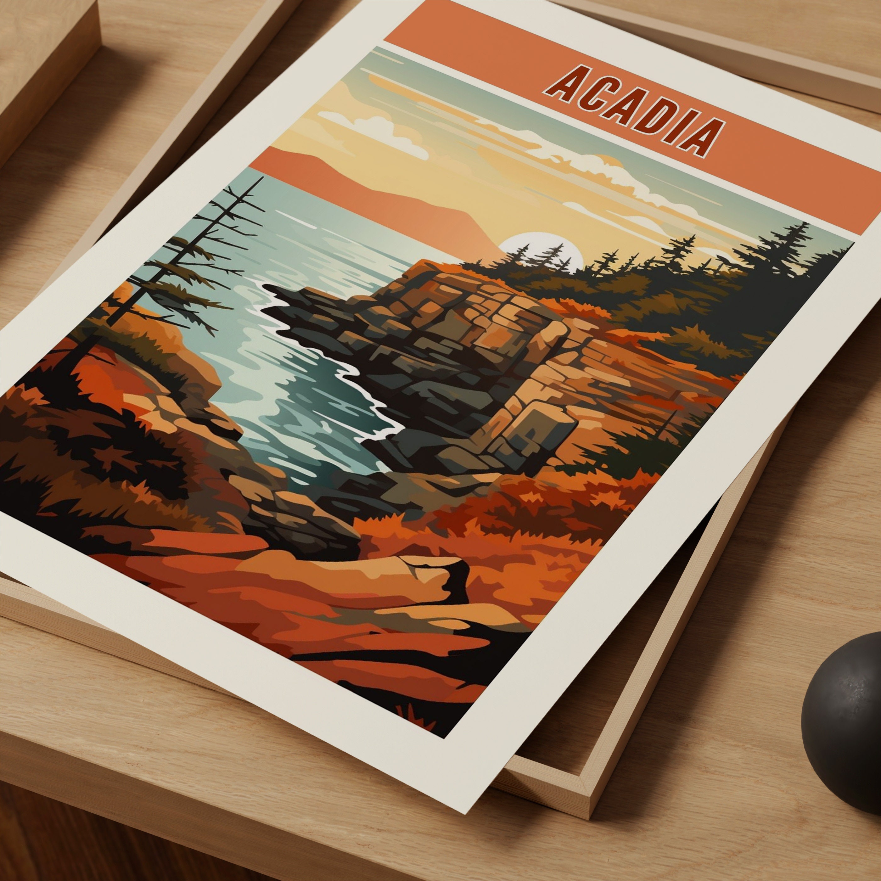 Acadia National Park Travel Poster, Acadia Print, Acadia Wall Art ...