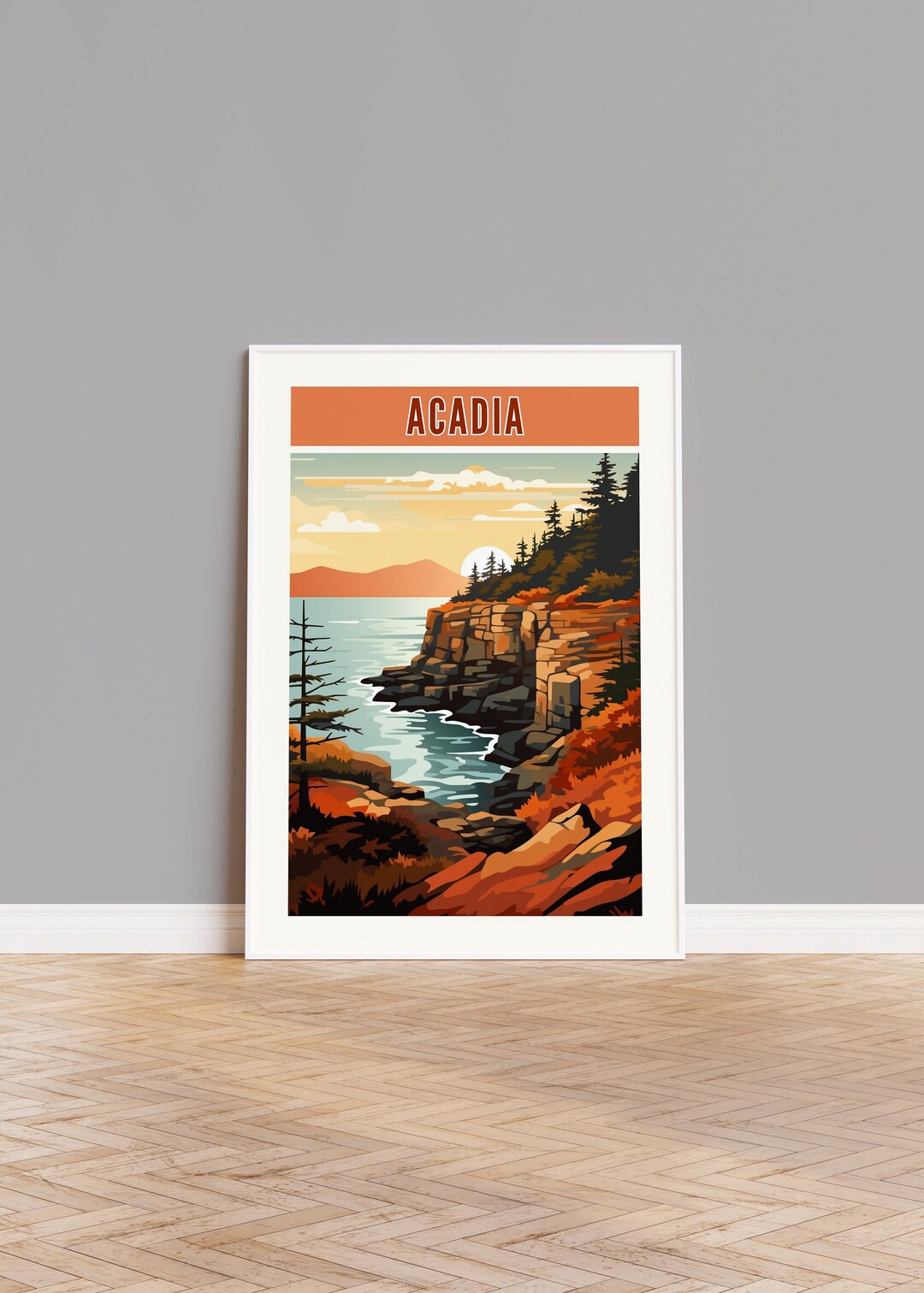 Acadia National Park Travel Poster, Acadia Print, Acadia Wall Art ...