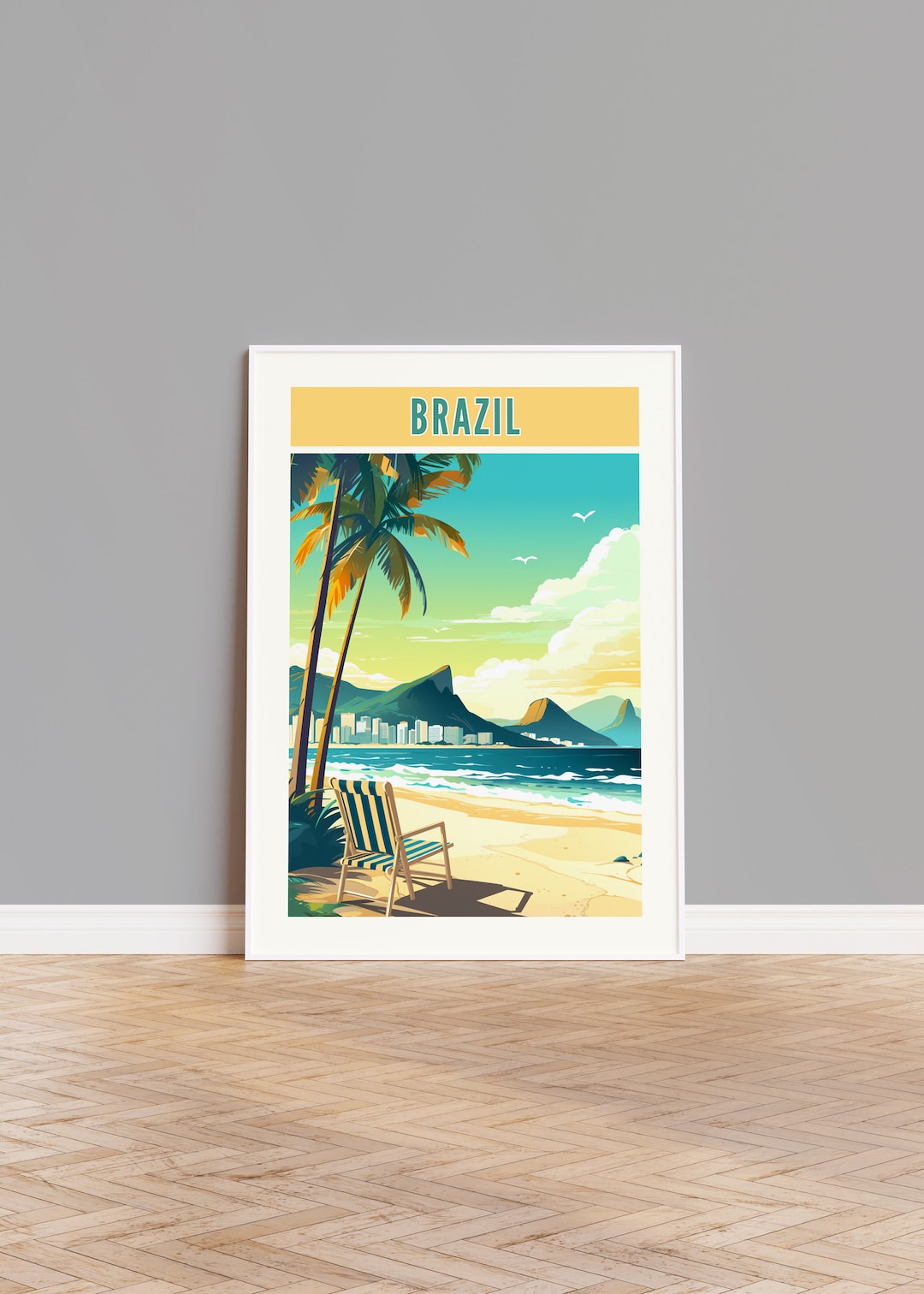 Brazil Travel Poster, Brazil Print, Brazil Wall Art, Brazil Artwork ...