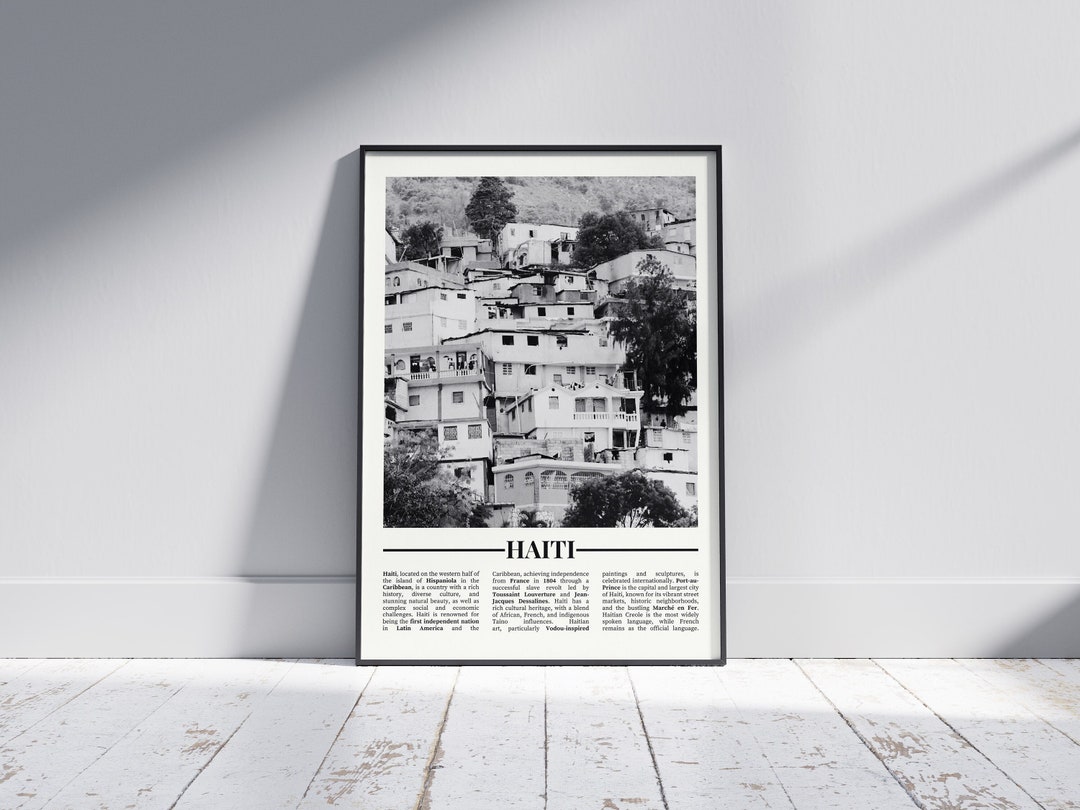 Haiti Black and White Poster, Haiti Print, Haiti Wall Art, Haiti Gift ...