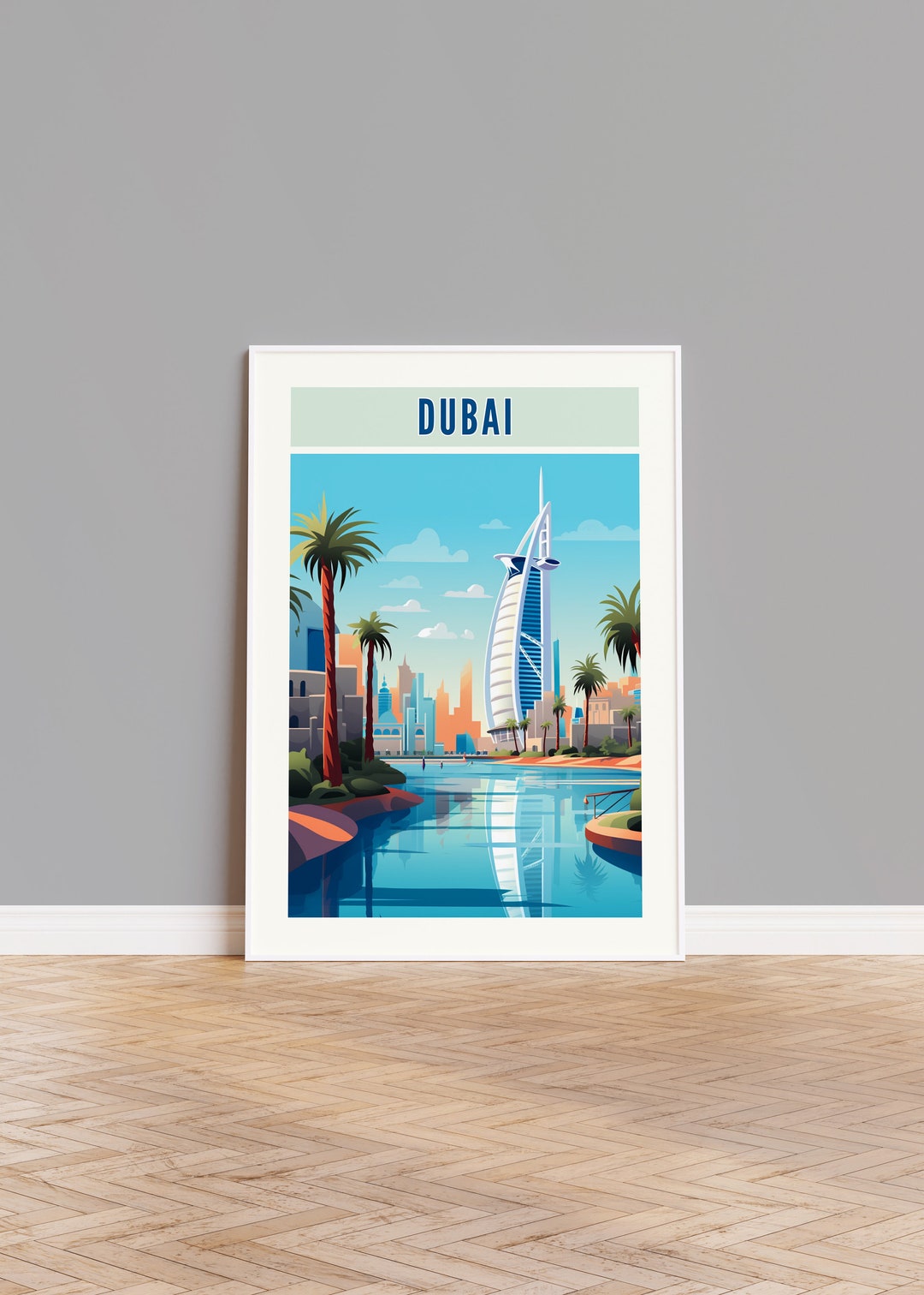 Dubai Travel Poster, Dubai Print, Dubai Wall Art, Dubai Artwork, Dubai ...