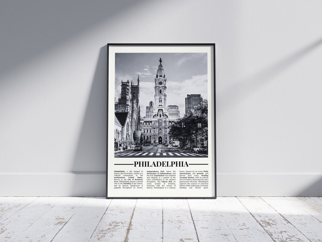 Philadelphia Black and White Poster, Philadelphia Print, Philadelphia ...