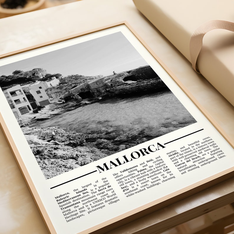 Mallorca Black and White Poster, Mallorca Print, Mallorca Wall Art ...