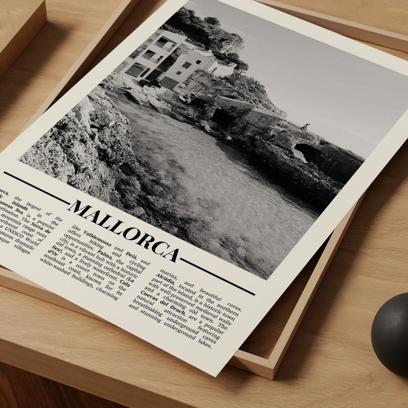 Mallorca Black and White Poster, Mallorca Print, Mallorca Wall Art ...