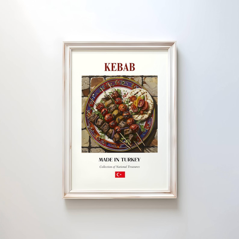 Kebab Poster, Traditional Turkish Food Wall Art, Kitchen & Café Decor ...