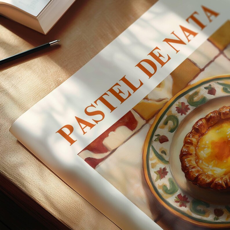 Pastel De Nata Poster, Traditional Portuguese Food Art, Kitchen & Café ...