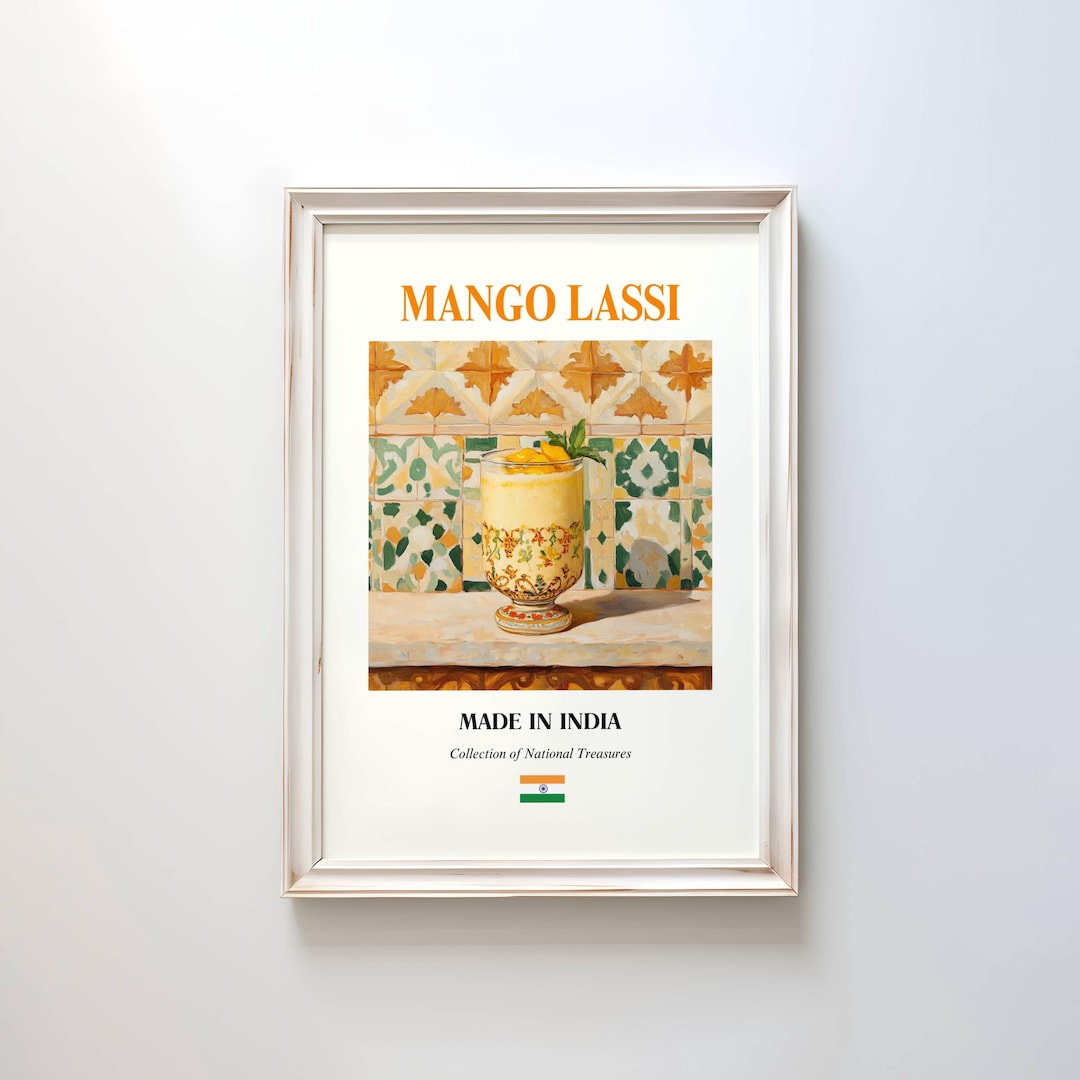 Mango Lassi Poster, Traditional Indian Drink Wall Art, Kitchen & Café ...